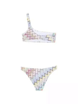 Missoni Zigzag One-shoulder Bikini - White