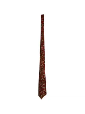Hermès Silk Tie With Trees Print - Red