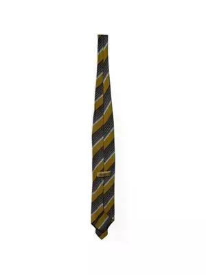 Ermenegildo Zegna Silk Diagonal-stripe Neck Tie - Yellow