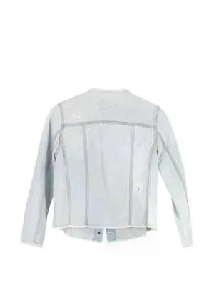 MSGM Floral-embellished Denim Jacket