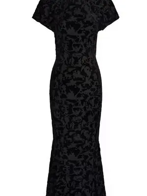 PATOU Maxi Devoré High-neck Dress