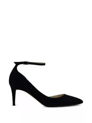 JIMMY CHOO Navy Suede Pointed-toe Ankle-strap Pumps