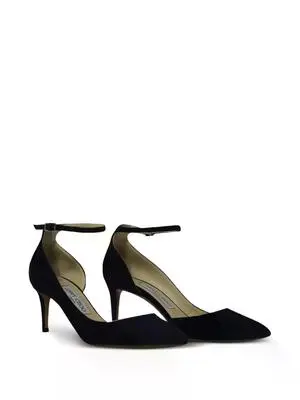 JIMMY CHOO Navy Suede Pointed-toe Ankle-strap Pumps