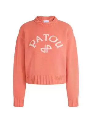 PATOU Logo Intarsia Crew-neck Sweater - Orange