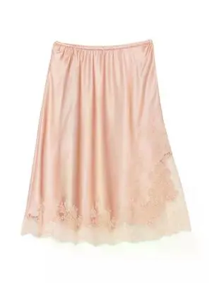 Carine Gilson Lace-trim Slip Skirt - Pink