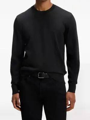 BOSS Crew-neck Wool Sweater - Black