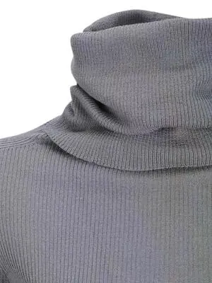 Rick Owens Ribbed-knit Long-sleeve Maxi Dress - Grey