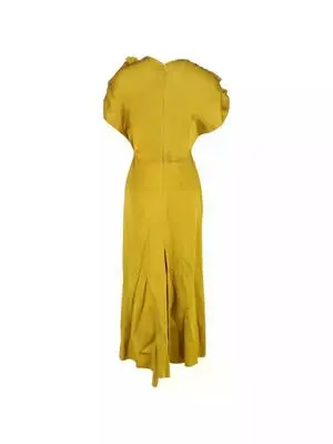 Victoria Beckham Ruffle-detail Midi Dress - Yellow
