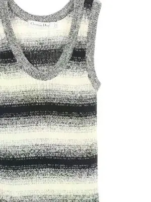 Dior Striped Knit Tank Top - Blue