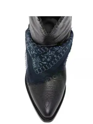 GOLDEN GOOSE Scarff-embellishment Leather Boots