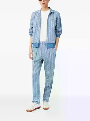Lacoste Monogram-jacquard Track Pants - Blue