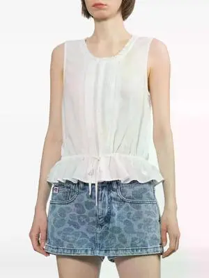 AAPE BY *A BATHING APE Pin-tuck Drawstring Sleeveless Top