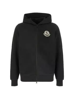 Moncler Logo-patch Zip-up Hoodie - Black