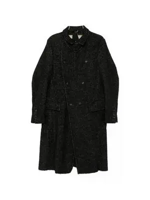 Masnada Herringbone Double-breasted Coat - Grey