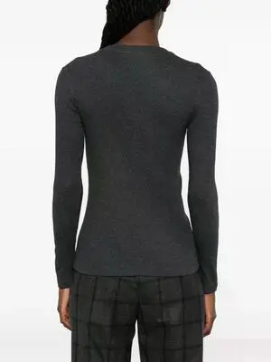 Peserico Embellished-neck Long-sleeve T-shirt