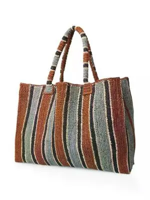 GABRIELE FRANTZEN Striped Crocheted Tote Bag