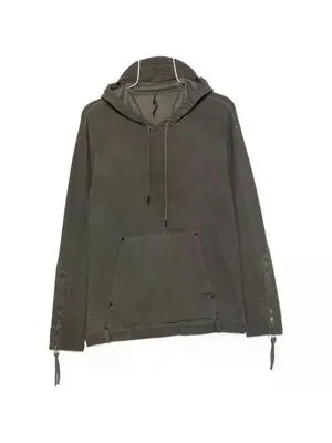Masnada Waffle-knit Zip-cuff Hoodie - Green