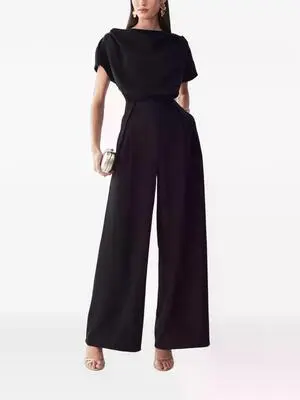 BWLDR Draped Wide-leg Jumpsuit - Black