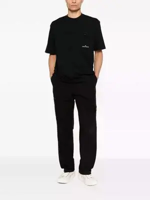 Stone Island Logo-print Chest-pocket T-shirt - Black