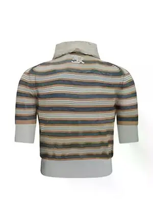 Ermanno Scervino Striped Lace Collar Polo