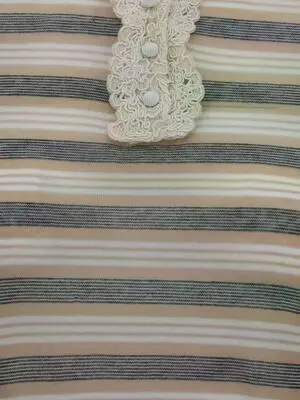 Ermanno Scervino Striped Lace Collar Polo