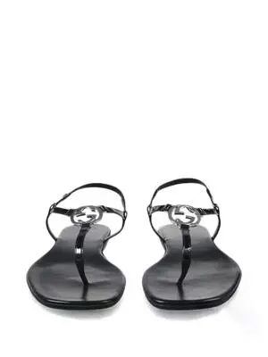 Gucci Interlocking G Thong Sandals - Black