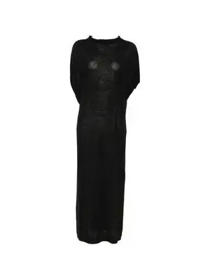 Liviana Conti Ribbed-trim Knitted Maxi Dress - Black