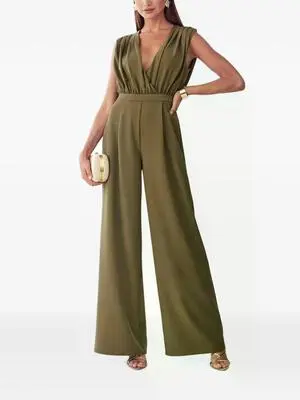 BWLDR Pleated Sleeveless Jumpsuit - Green