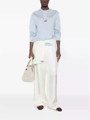 Fabiana Filippi Crew Neck Long Sleeve Sweater - Blue