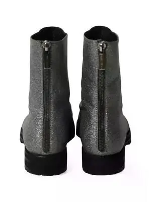 JIMMY CHOO Glitter-detail Lace-up Combat Boots