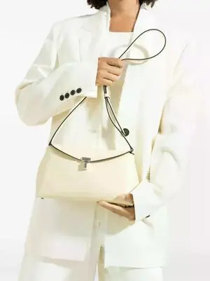 TOTEME TOTEME T-Lock Leather Shoulder Bag Neutrals