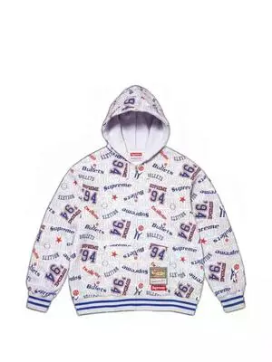 Supreme X Mitchell & Ness Nba Logo-print Zip-up Hoodie