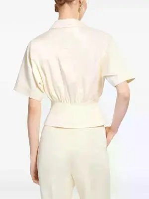 Elie Saab Short-sleeve Gathered-waist Jacket