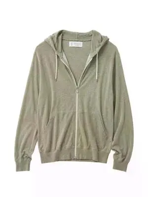 Brunello Cucinelli Zip-up Knit Hoodie - Green