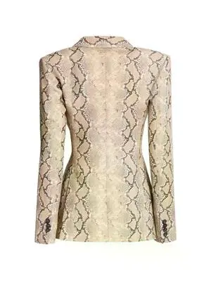 Elie Saab Python-print Double-breasted Jacket