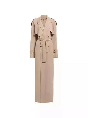 Elie Saab Double-breasted Silk Trench Coat - Neutrals