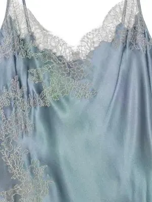 Carine Gilson Lace-trim Silk Nightdress