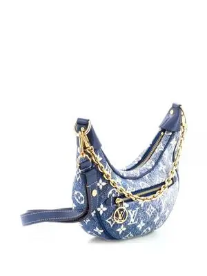 LOUIS VUITTON Loop Handbag Monogram Jacquard Denim Hobo Bag