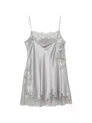 Carine Gilson Lace-trim Silk Slip Blouse