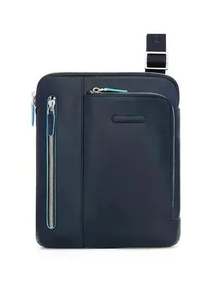 PIQUADRO Logo-plaque Zip-fastening Messenger Bag - Blue