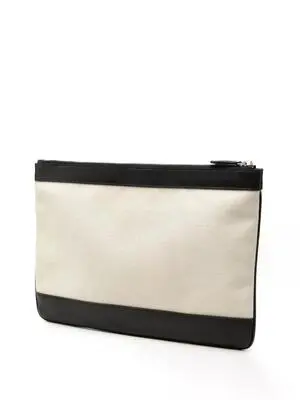 Balenciaga Canvas Navy Clip M Clutch Bag - Brown