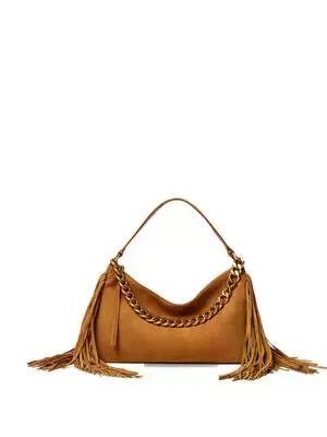 TWINSET Large Suede Shoulder Bag - Brown