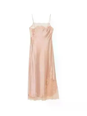 Carine Gilson Lace-trim Satin Nightdress - Pink