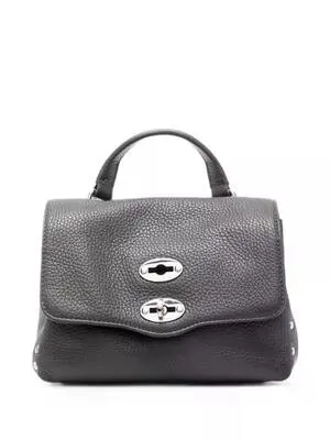 ZANELLATO Baby Postina Studded Leather Shoulder Bag - Grey