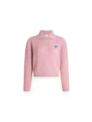 PATOU Jp Cable-knit Polo Sweater
