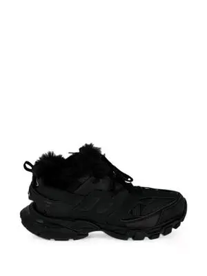 Balenciaga Track Faux Fur-lined Sneakers - Black