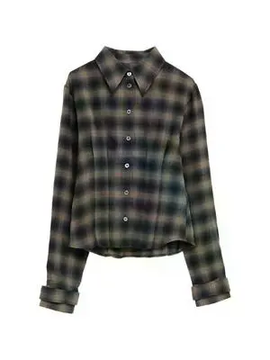 Our Legacy Envelop Check-print Shirt - Black