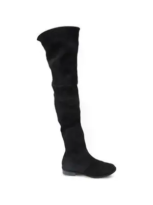 STUART WEITZMAN Suede Over-the-knee Boots With Lace-up Detail - Black