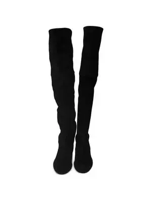 STUART WEITZMAN Suede Over-the-knee Boots With Lace-up Detail - Black