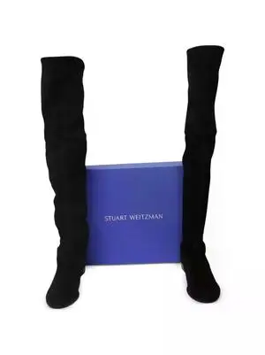 STUART WEITZMAN Suede Over-the-knee Boots With Lace-up Detail - Black